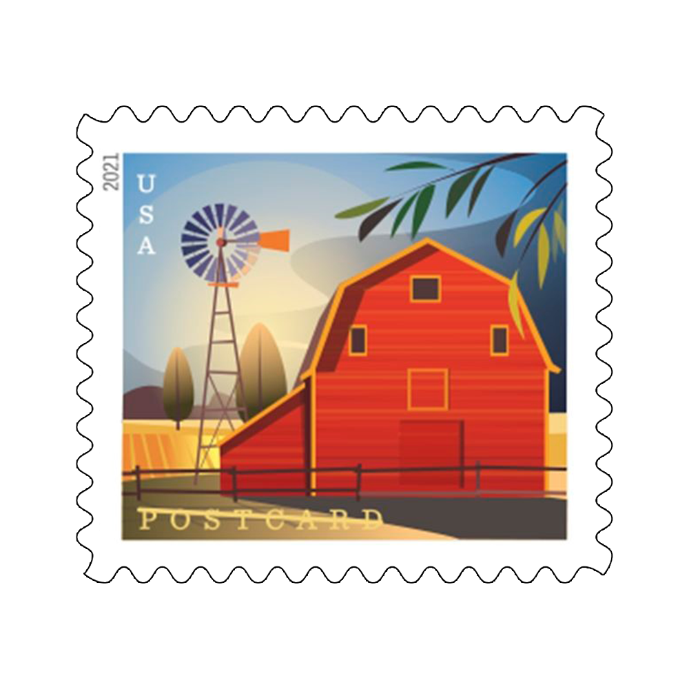 2021 USPS Barns Postcard Rate Stamps 100Pcs/Pack